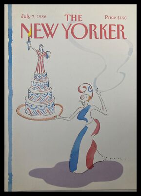 COVER ONLY The New Yorker July 7 1986 Liberty Cake by R. O. Blechman No ...