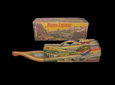 Technofix Alpine Express tin toy W/ Orig. Box & Key~Works!~ Nice Tin ...