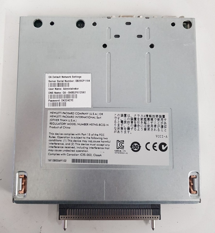 HP BLADESYSTEM Onboard Administrator w/ KVM HSTNS-BC32-N 459526-504 ...