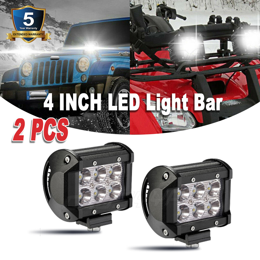 2Pcs 18W LED Work Light Truck OffRoad Tractor Flood Lights 12V 24V ...