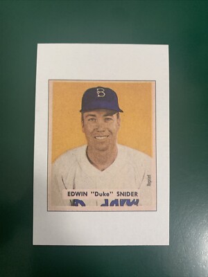 Duke Snider, 1949 Bowman rookie card, 1989 Bowman Reprint Sweepstakes ...