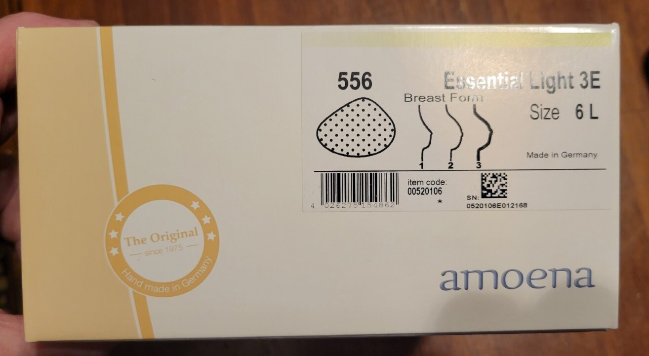 Amoena 556 Essential Light 3E Prosthesis Size 6 L | eBay