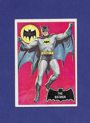 1966 TOPPS BATMAN BLACK BAT CARD #1 THE BATMAN ROOKIE**ORIGINAL**NO ...