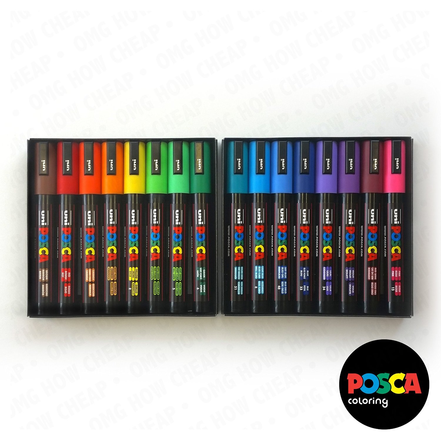 POSCA PC-5M Paint Marker Art Markers - Full Set of 16 In 2 Handy Gift ...