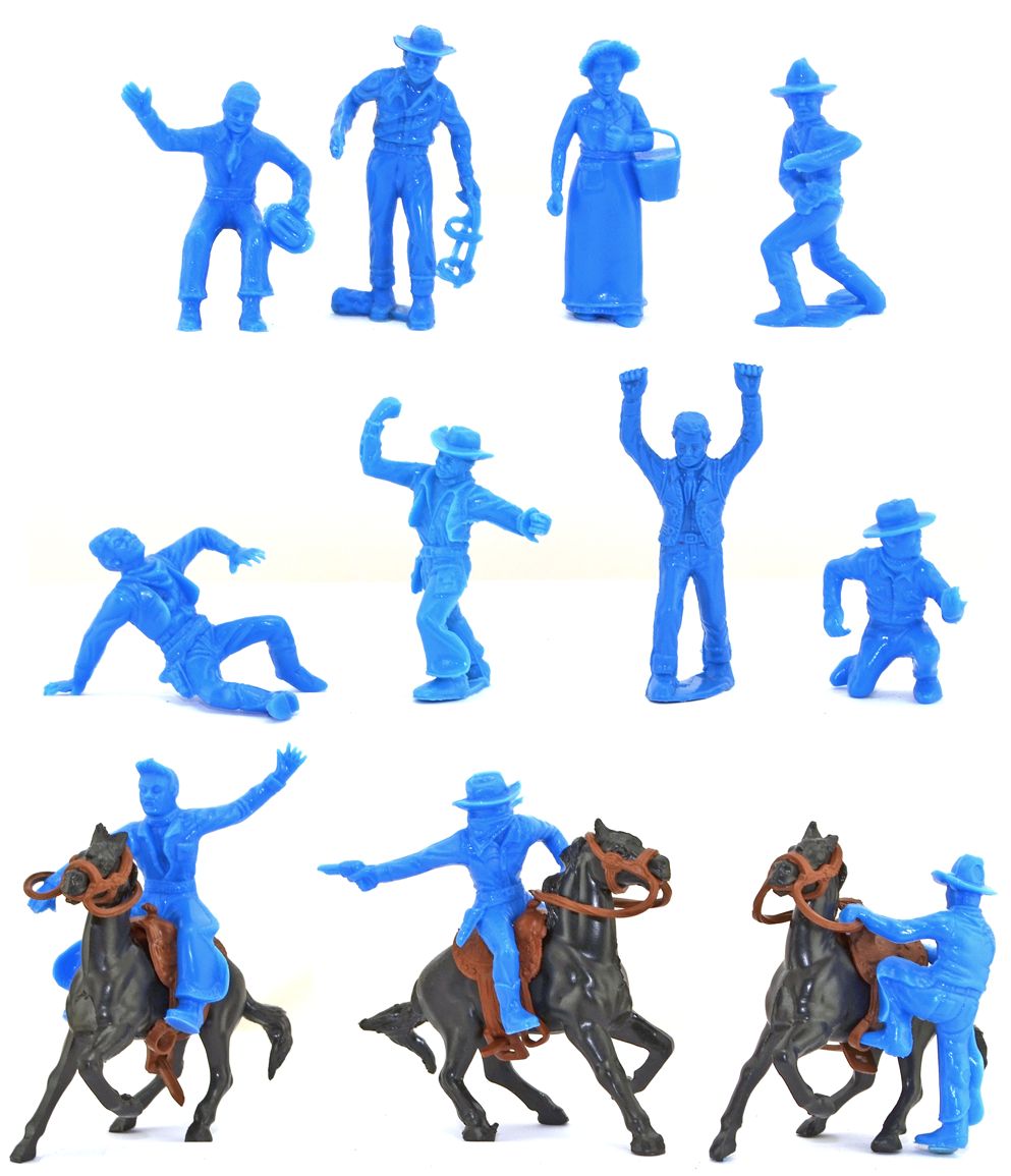 Marx Recast 60mm Cowboys - 11 in 11 poses plus 3 horses, 3 saddles and ...