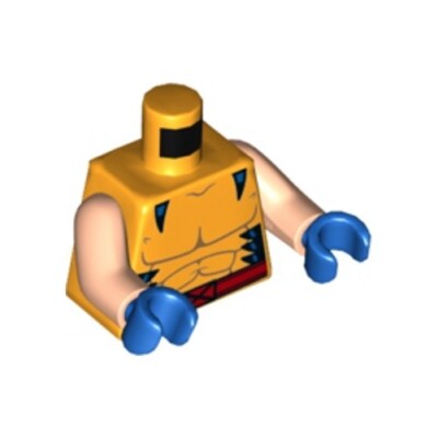 LEGO - Minifig, Torso Muscles Outline w/ Red Belt with X-Men Logo ...
