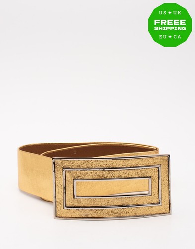 RRP€198 GOLDEN GOOSE DELUXE BRAND Leather Belt Size 75/30 Metallic Made ...