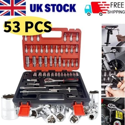 53pcs Mechanics Tool Set Kit Socket Ratchet Wrench Set Car Repair Tool ...