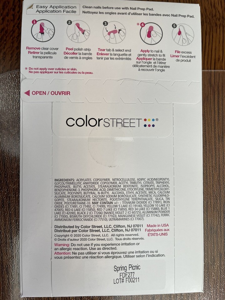 Color Street Spring Picnic 100% nail polish strips. pastel plaid | eBay