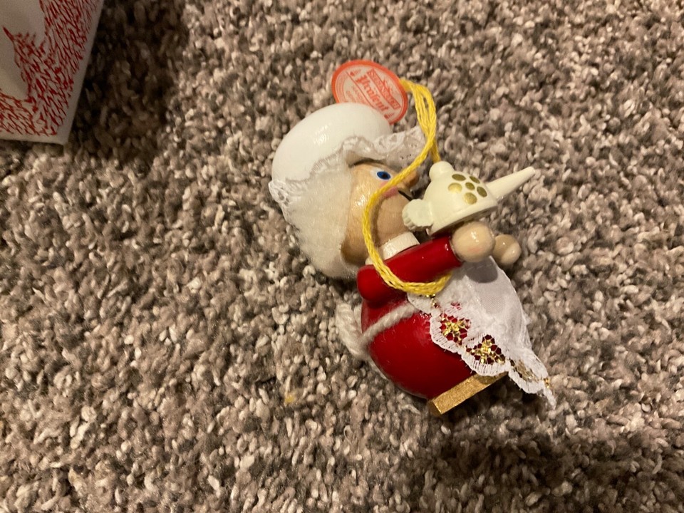 Steinbach Hand Made German Old Woman Teapot Wooden Christmas Ornament ...