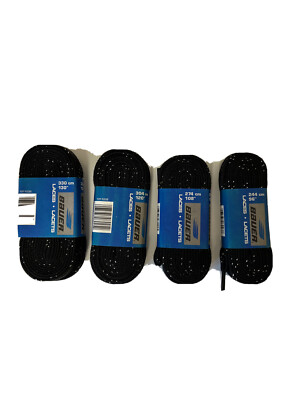 Bauer Hockey Skate Laces Black/silver Unwaxed | eBay