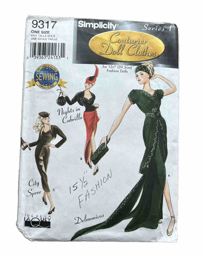 VTG Simplicity Couturier 15.5" Fashion Doll Sewing Patterns Lot of 2 ...