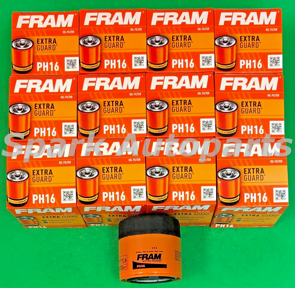Case of 12 Engine Oil Filter-Extra Guard FRAM PH16 For DODGE, CHRYSLER ...
