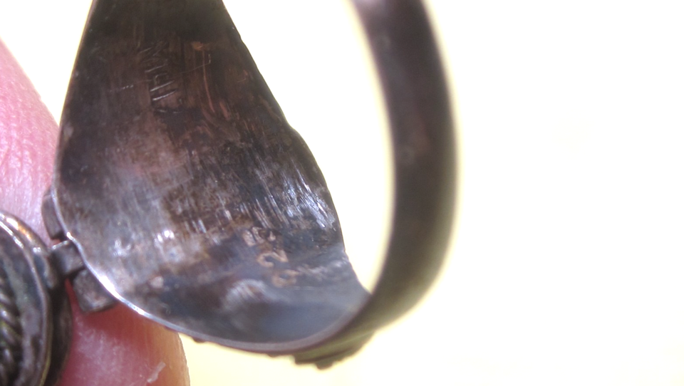 Antique Sterling Silver Poison Pill Box Ring, Size 5, Amethyst, Latch ...