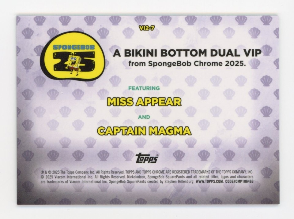 2025 Topps Chrome Spongebob Dual Auto Captain Magma Miss Appear ...