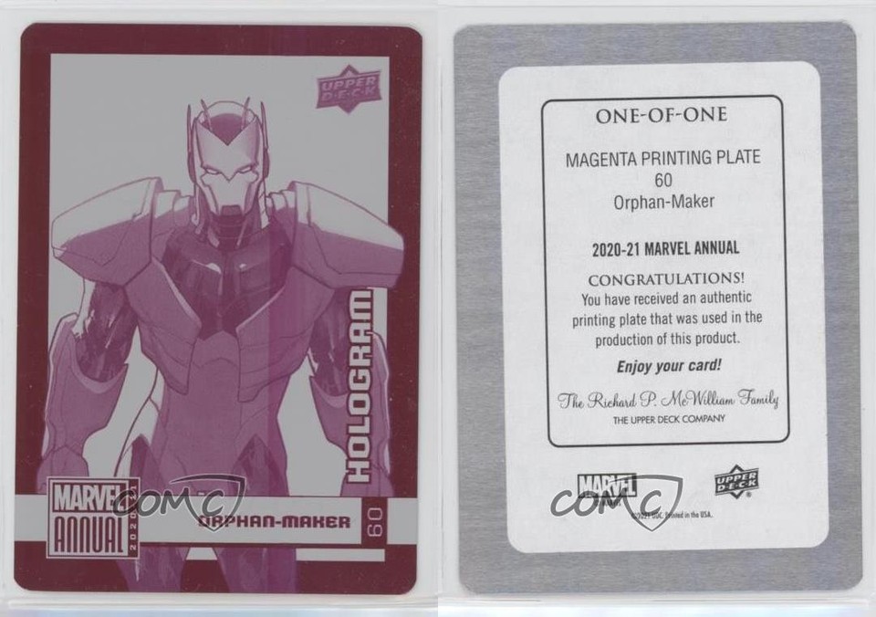 2020-21 Marvel Annual Hologram Printing Plate Magenta 1/1 Orphan-Maker ...