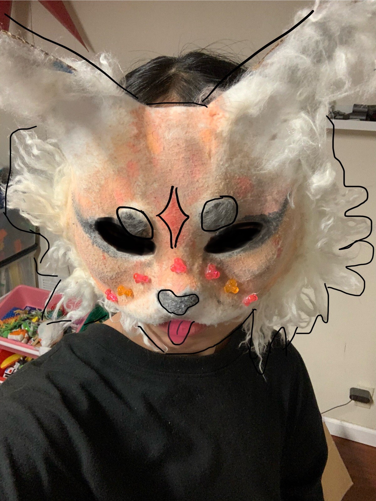 therian quadrobist mask cat cheap pink and orange fantasy furry | eBay