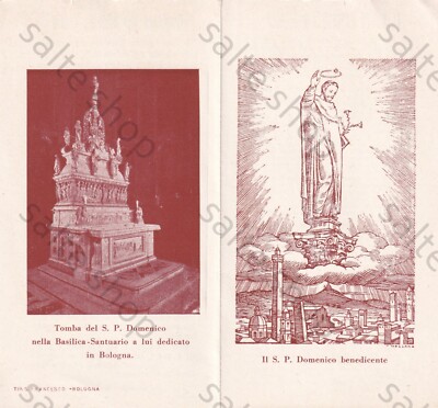 20-SANTINO HOLY CARD ANTICA PREGHIERA SANTO PATRIARCA DOMENICO BOLOGNA ...
