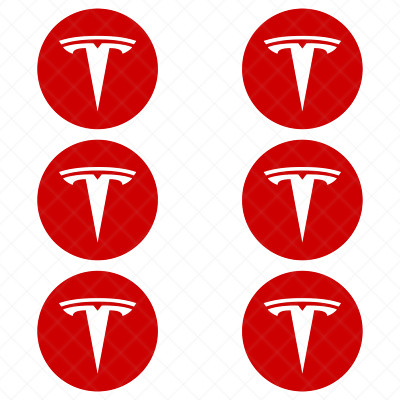 Set of 6 - Tesla Round Icon Vinyl Decals | Tesla Symbol Stickers | eBay