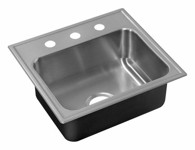 JUST MANUFACTURING SL-2125-A-GR-3 Drop-In Sink, 3 Hole, GAR1113-F100 ...