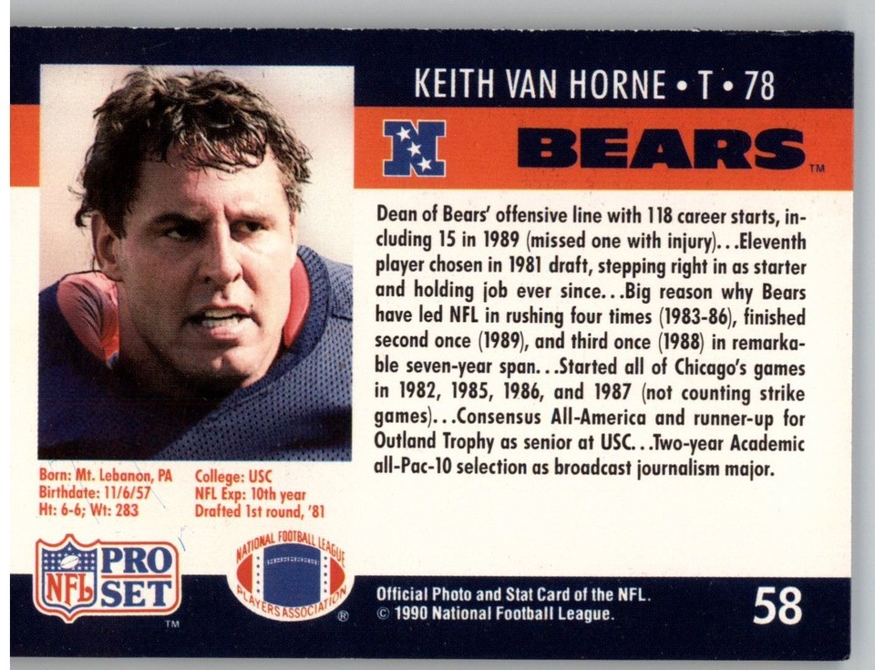 1990 Pro Set #58 Keith Van Horne | eBay