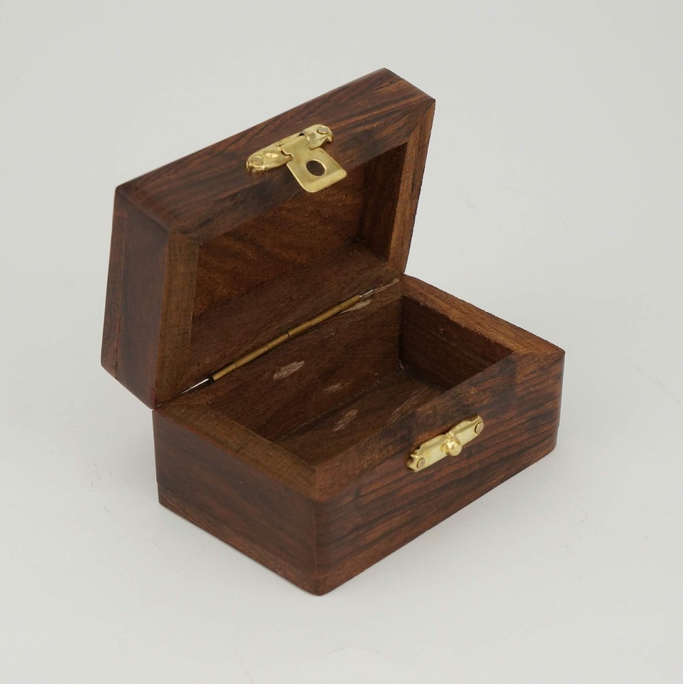Small Wooden Keepsake Box with Metal Cross - Christian Home Decoration ...