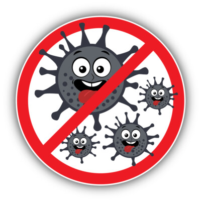 No Germ Virus Cartoon Vinyl Sticker Car Bumper Decal - ''SIZES" ID:5 | eBay