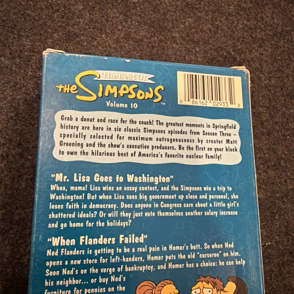 The Best of the Simpsons - V.10 (VHS, 1999) Untested Used 86162029332| eBay