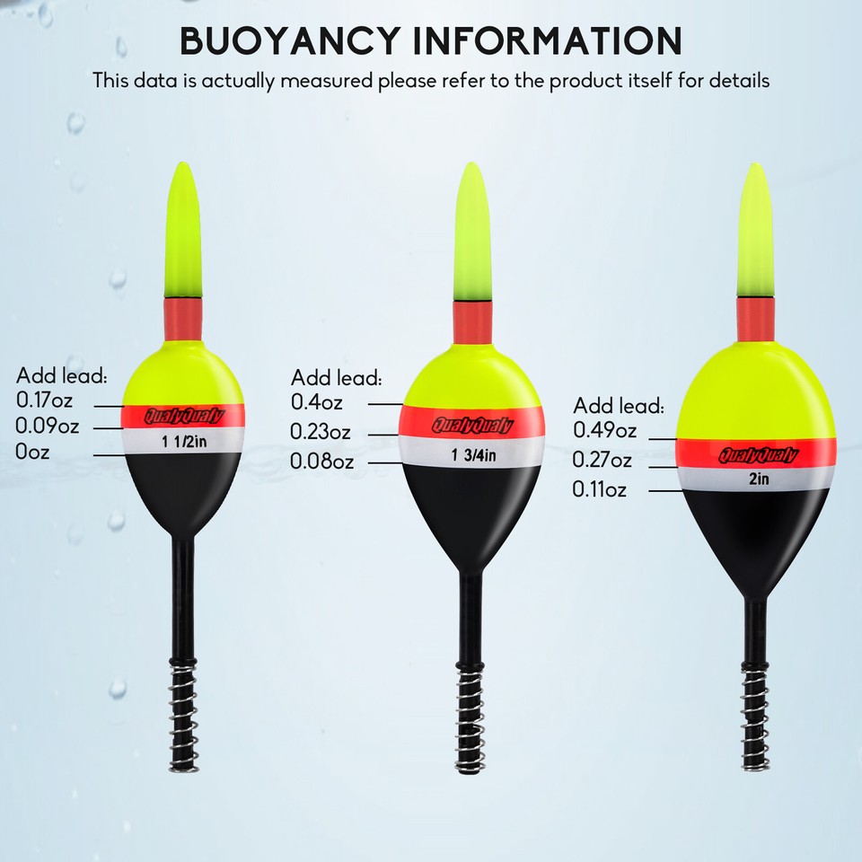 4Pcs-1.75In Lighted Slip Bobbers Fishing Floats Glow Dark Spring Bobber ...