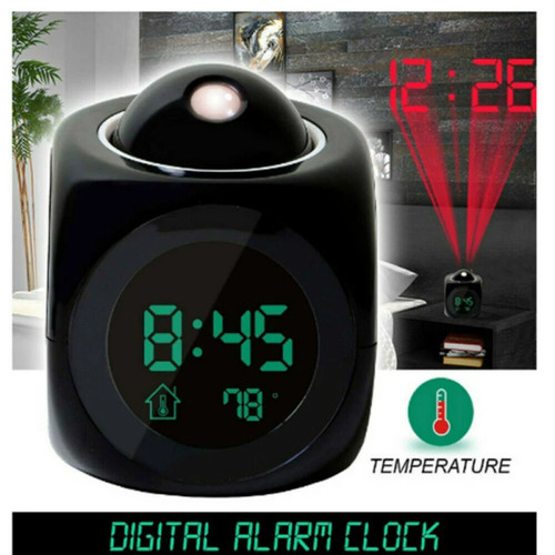 LED Projection Alarm Clock Digital LCD Display Voice Talking Weather ...