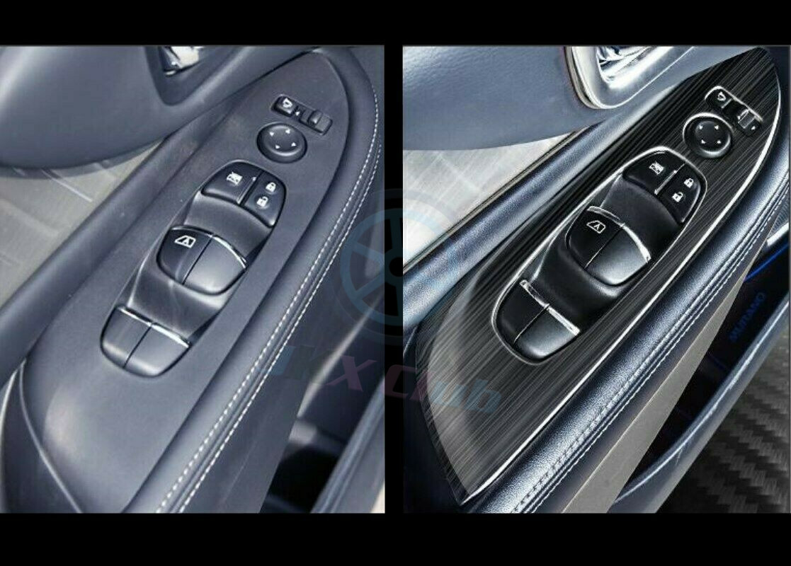 Black titanium Car Interior window switch panel Tirm j For Nissan ...