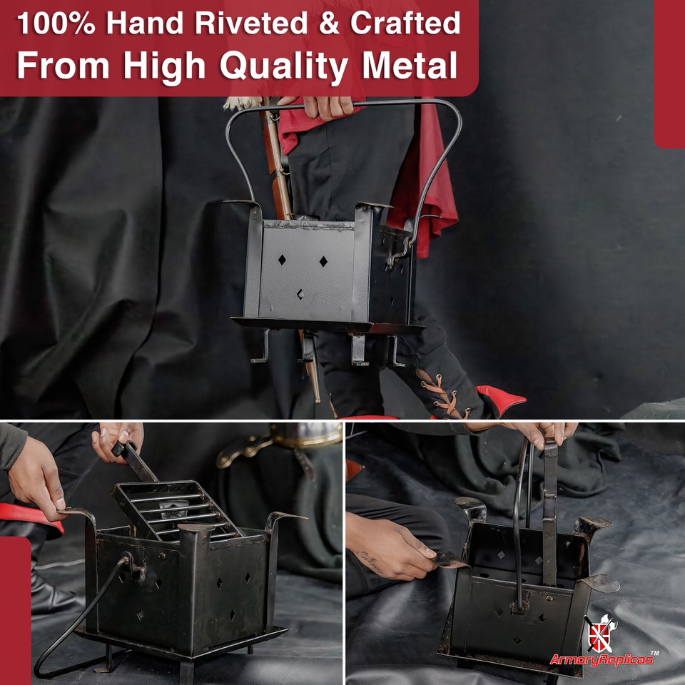 100% Hand Riveted Outdoor Ancient Roman Fire Pit Grill Heavy-Duty ...