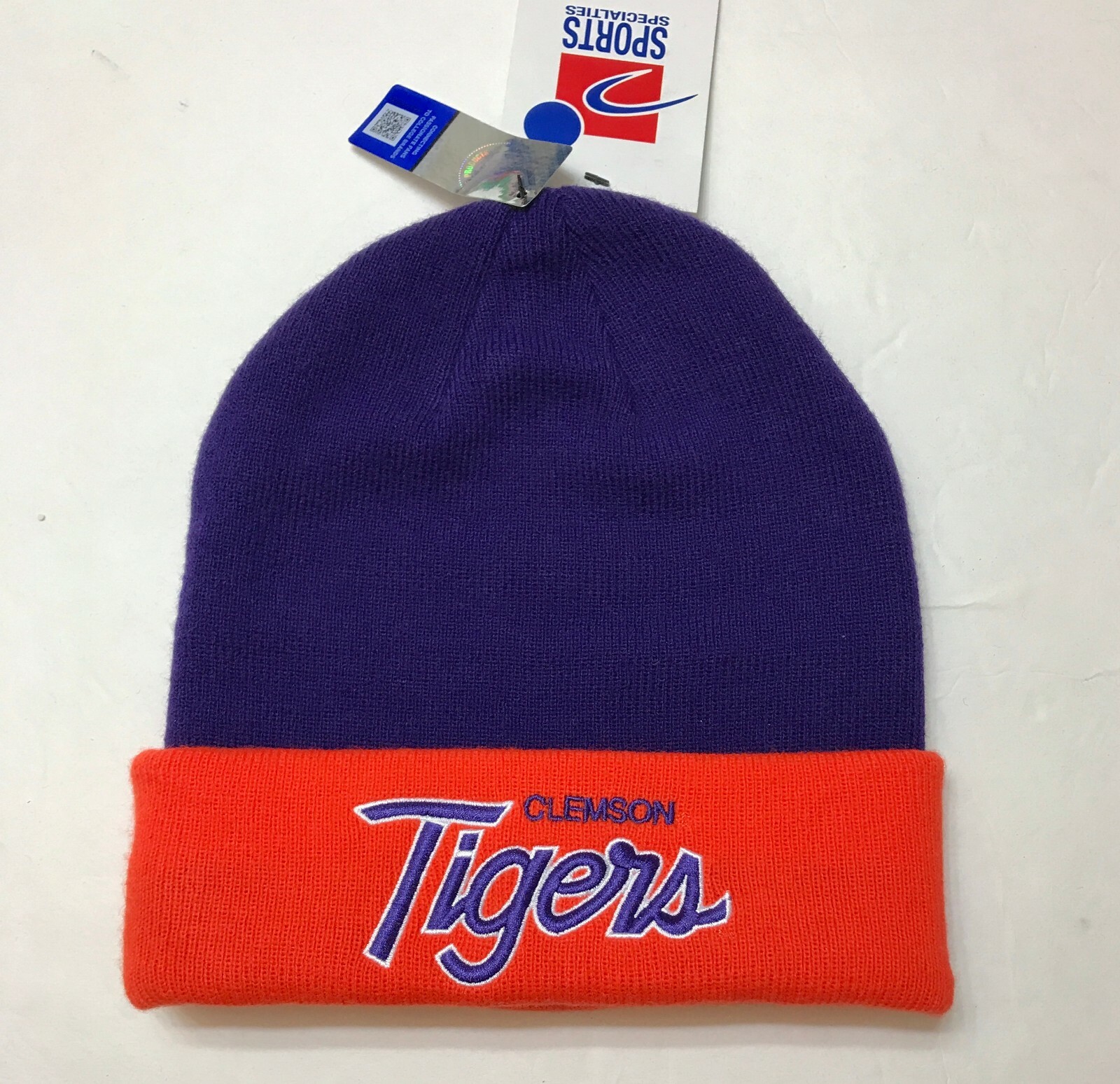 Men CLEMSON TIGERS BEANIE winter knit hat Nike/Sports Specialties Vtg ...