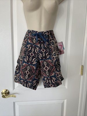 Kanu Surf Board Shorts Women 2 Quick Dray Pocket USPF 50 Tie Blue Black ...