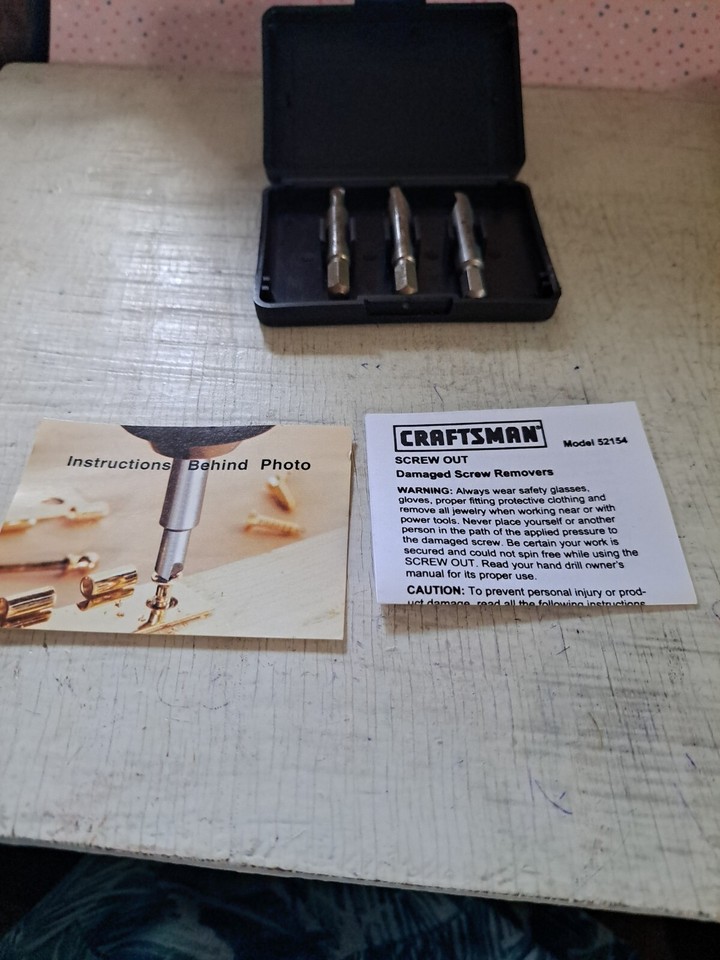 Vintage Craftsman 3pc Screw-Out Screw Extractor Set 52154 -USA-Screw ...