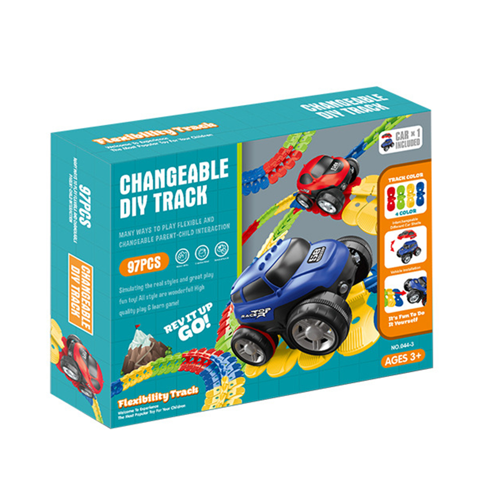 49/187Pcs Zero Gravity Car Track Set for Boys Kids Flexible Changeable ...