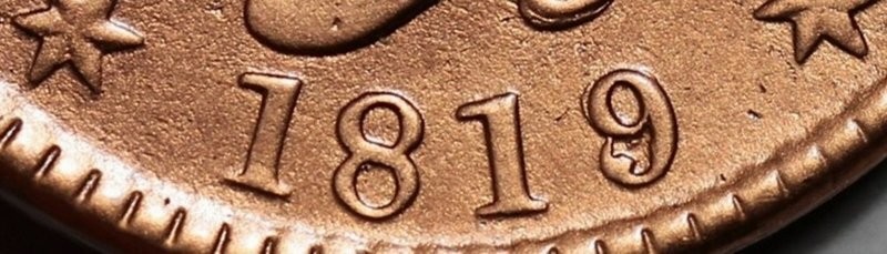 1819/8 Coronet Head Large Cent - Lacquered - US 1c Copper Coin | eBay