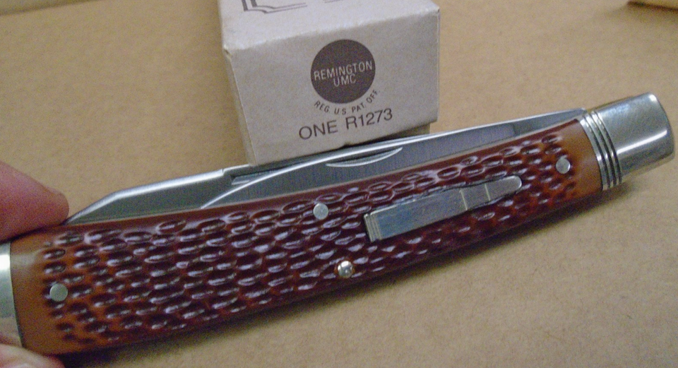 1995 REMINGTON USA R1273 MASTER GUIDE BULLET POCKET KNIFE BANANA ...