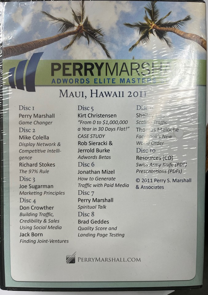 Perry Marshall, Adwords elite masters summit, Maui Hawaii 2011 DVD | eBay