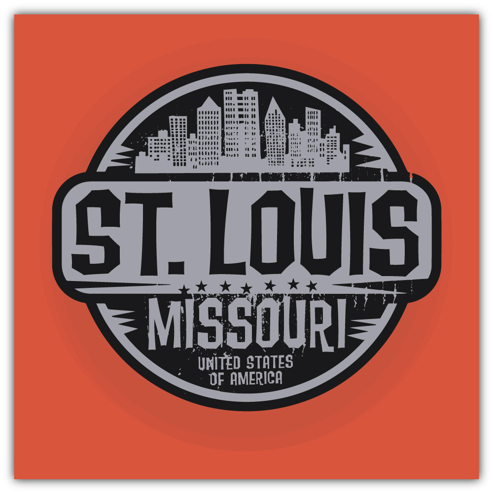 St. Louis City Missouri USA State Vintage Emblem Bumper Sticker Decal ...