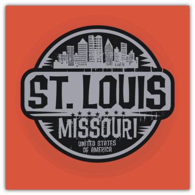 St. Louis City Missouri USA State Vintage Emblem Bumper Sticker Decal ...