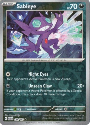 SABLEYE - REVERSE HOLO RARE - POKEMON S&V PALDEA EVOLVED 136/193 | eBay ...