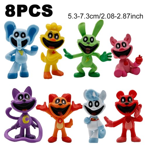 8/10Pcs Smiling Critters Toy Mini Figures Set Cartoon Small Cute ...