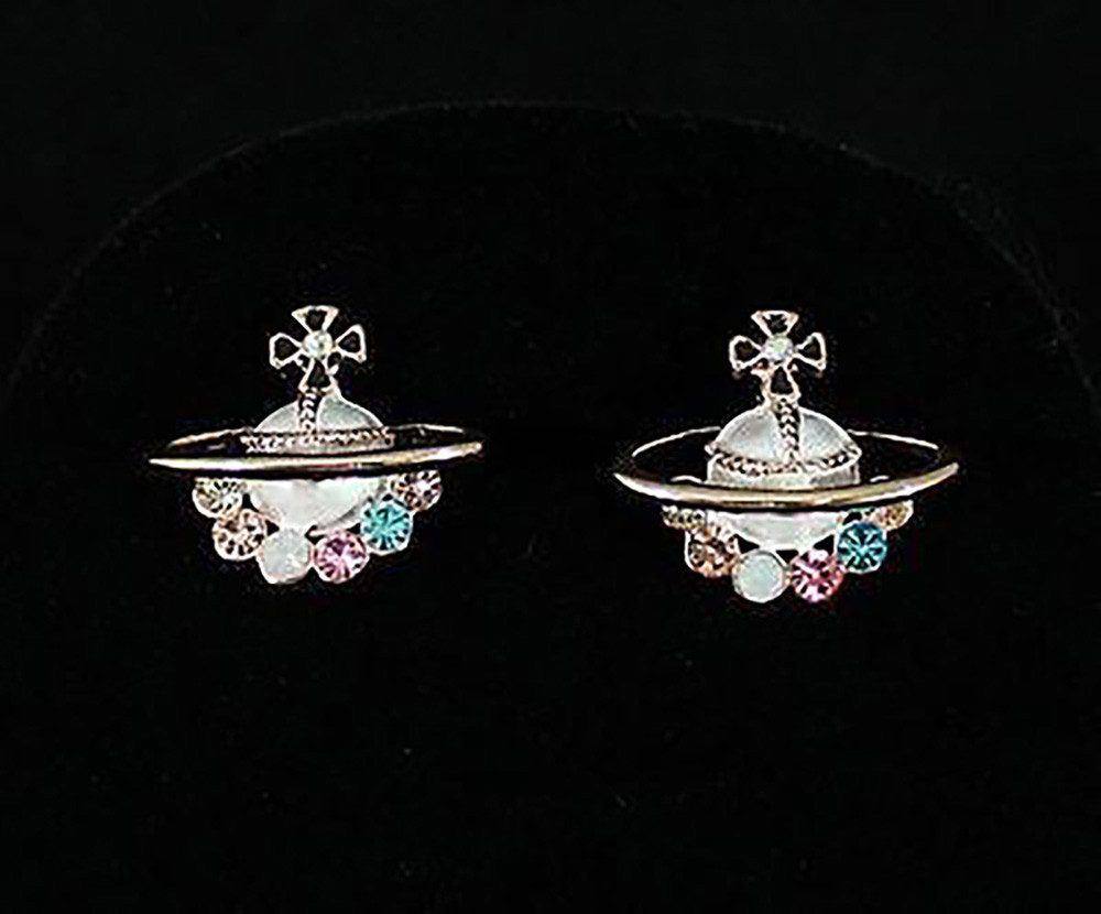 MARS AUSTRIAN CRYSTAL RHINESTONE PIERCED EARRING EARRINGS STUD GOLD ...