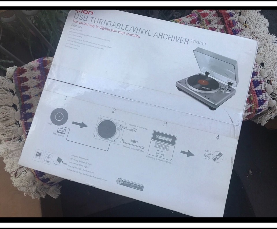 *NEW* ION USB Turntable with vinyl archiver recorder & Dust Cover Model ...