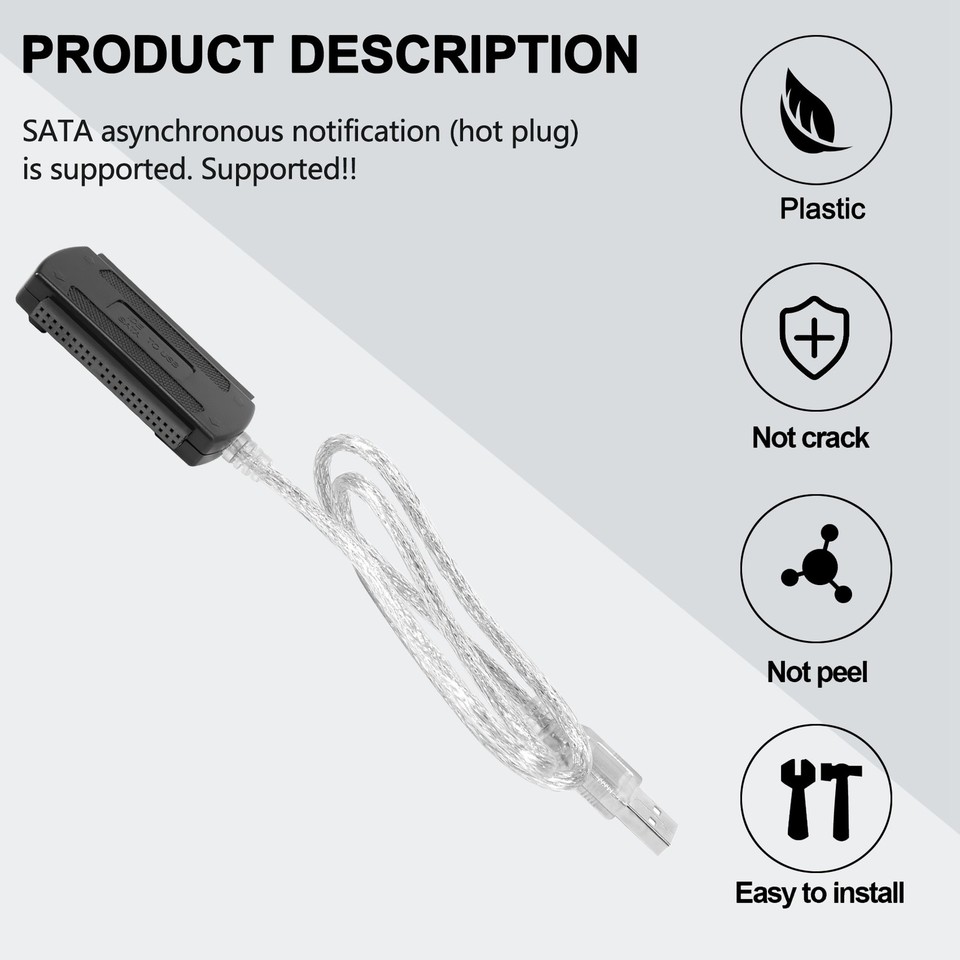 USB 2.0 Cable Male USB a IDE Adaptateur Convertisseur Cable d ...