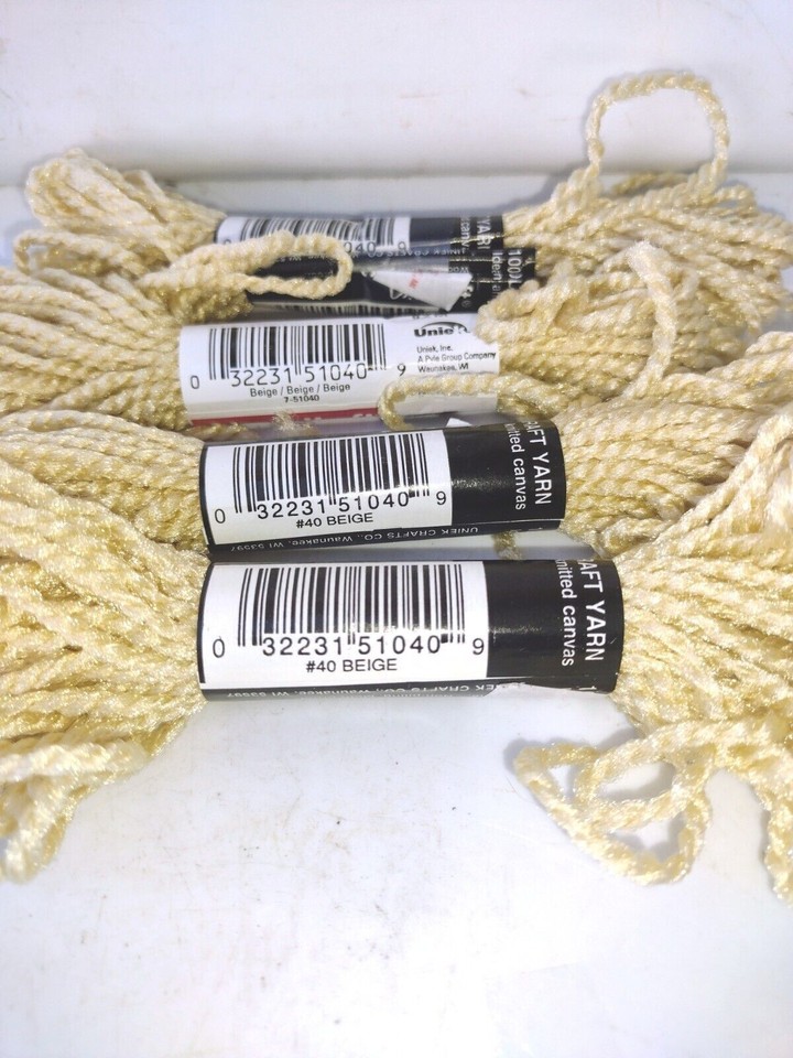 Needloft Plastic Canvas Yarn Lot Of 4 - 10 Yds 2 Ply 100% Nylon You ...