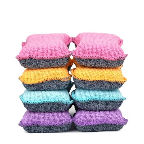Dish Sponges Kitchen Microfiber Cleaning Scrubber For Dishwashing Sink ...