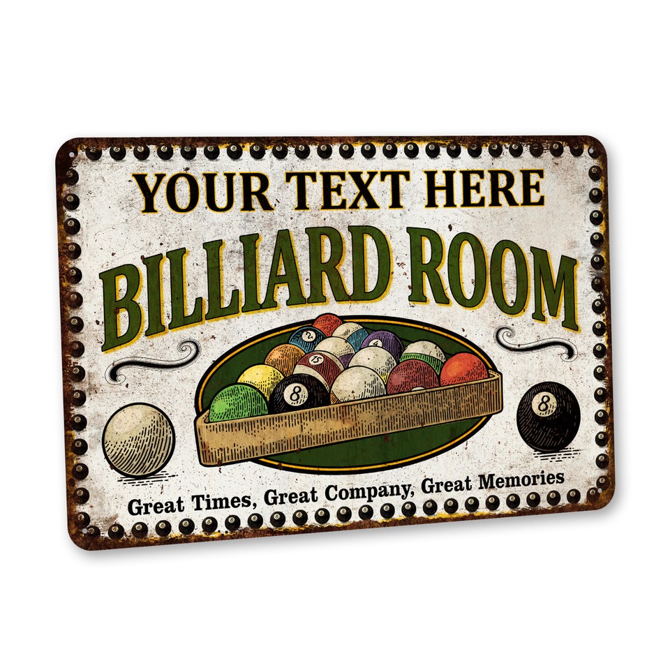 Custom Billiard Room Sign Pool Hall Decor Family Rec Room Dad Gift ...