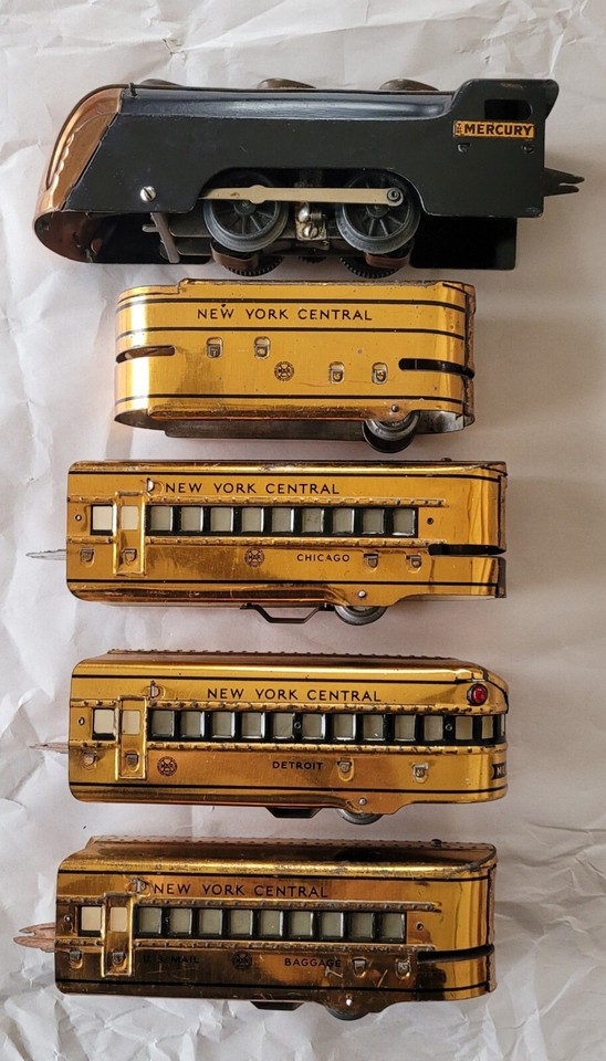 Vintage Marx Streamline Copper Mercury Passenger Train Set O Gauge ...